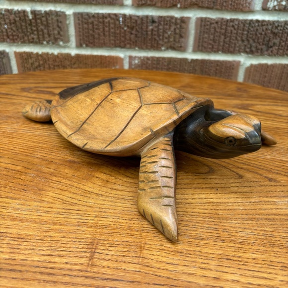 Hand Crafted | Art | Carved Rosewood Hardwood Sea Turtle Display Piece ...